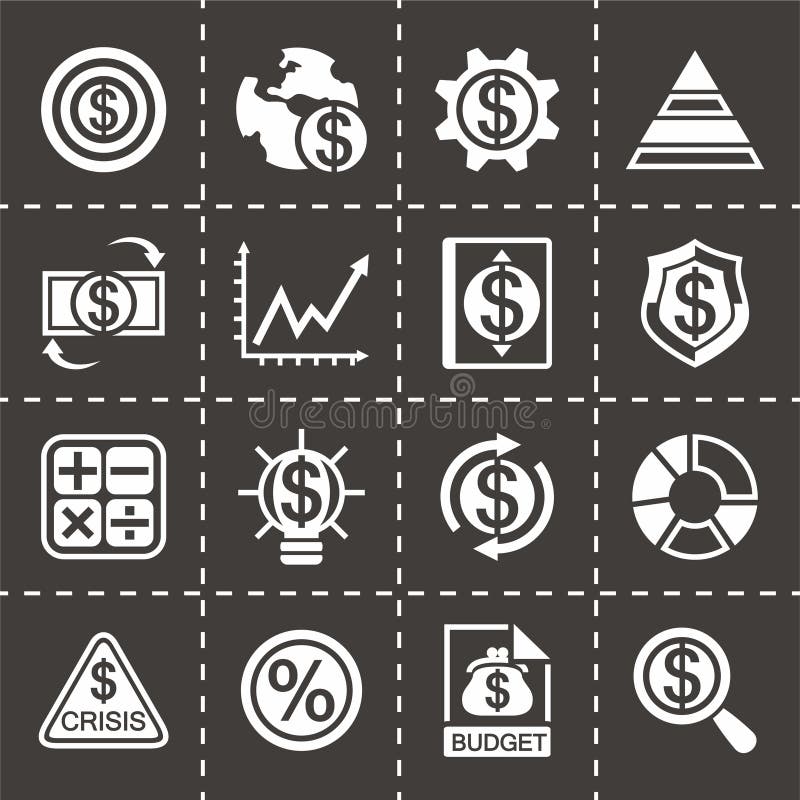 Vector Economic Crisis Icons. Editable Stroke Set Line Signs. Causes ...