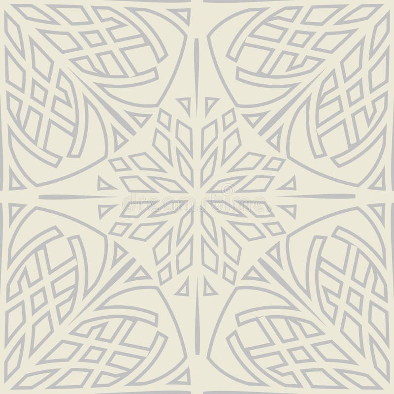 Vector Linear Mosaic Snowflakes Seamless Pattern Stock Vector ...