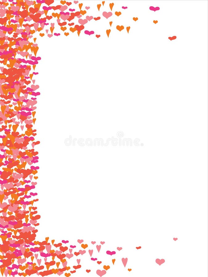 Vector Edging, Ribbon, Border from Hearts. Hand-drawn Romantic Pattern ...