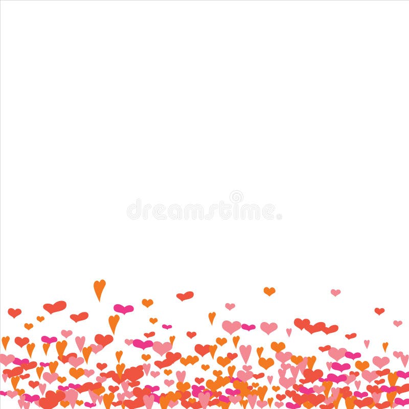 Vector Edging, Ribbon, Border from Hearts. Hand-drawn Romantic Pattern ...