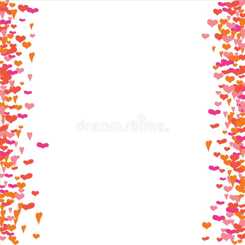 Vector Edging, Ribbon, Border from Hearts. Hand-drawn Romantic Pattern ...