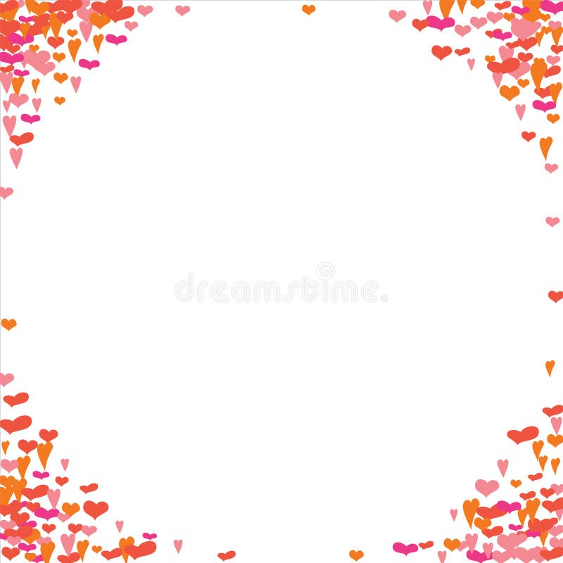 Vector Edging, Ribbon, Border from Hearts. Hand-drawn Romantic Pattern ...