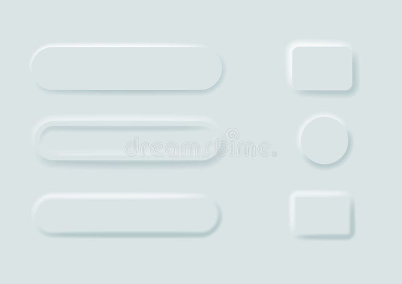 Vector Editable Neomorphic Buttons Set Stock Vector - Illustration of business, panel: 184699652