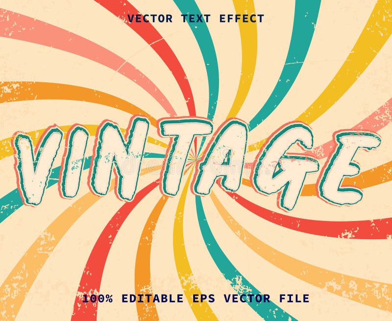 Vector Editable Vintage Text Effect Retro 70s and 80s Text Style Stock ...