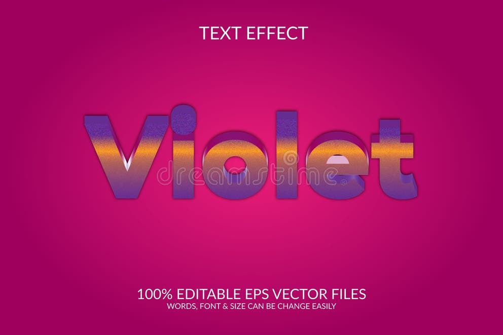 Violet Vector Text Effect Design Illustration. Stock Illustration ...