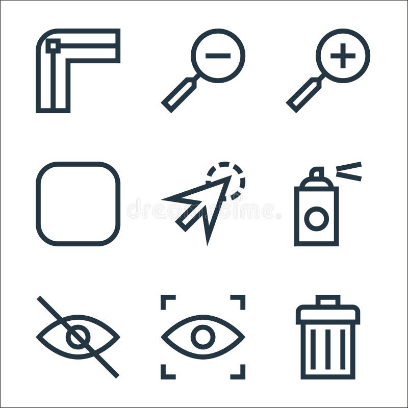 Vector Editing Line Icons. Linear Set Stock Vector - Illustration of ...