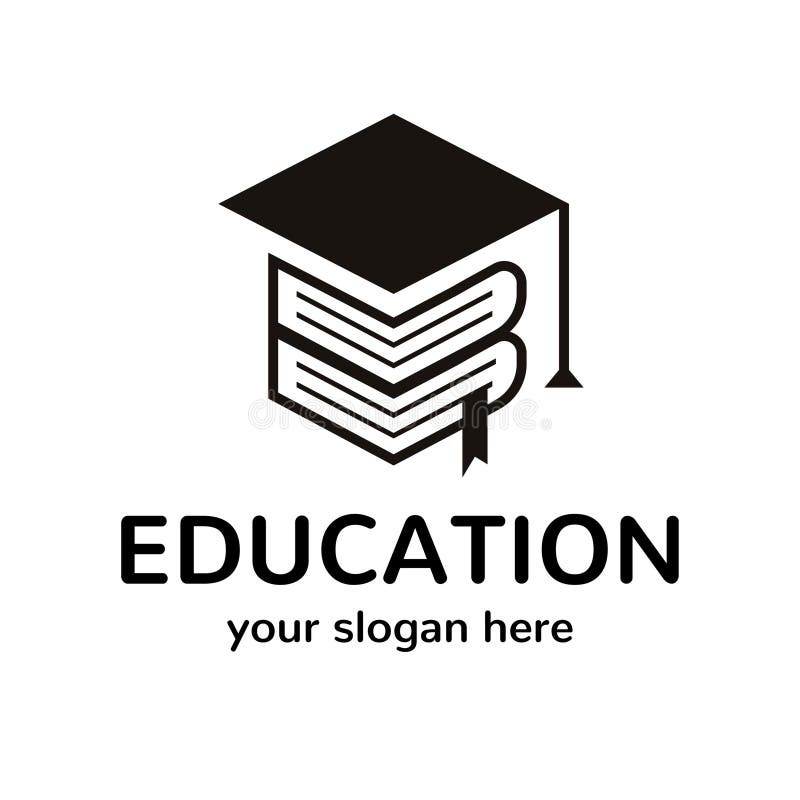 Vector Education Logo Black Color Style Isolated Stock Vector ...