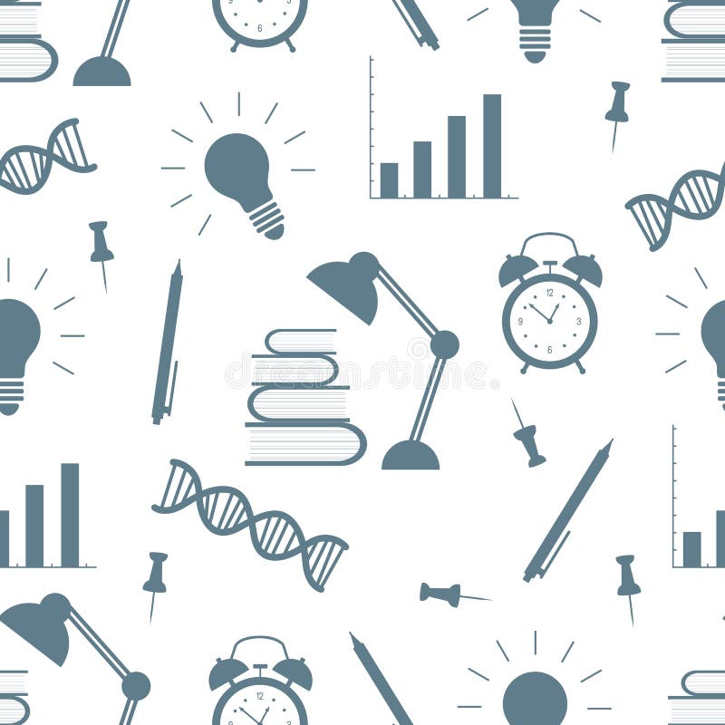 Vector Education Seamless Pattern Study Learning Stock Vector ...