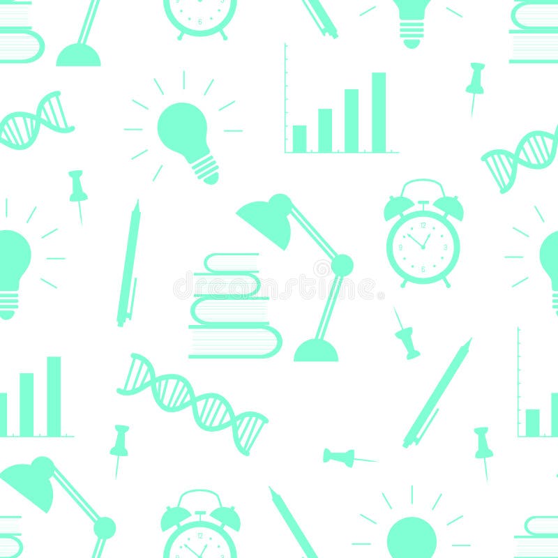 Vector Education Seamless Pattern Study Learning Stock Vector ...