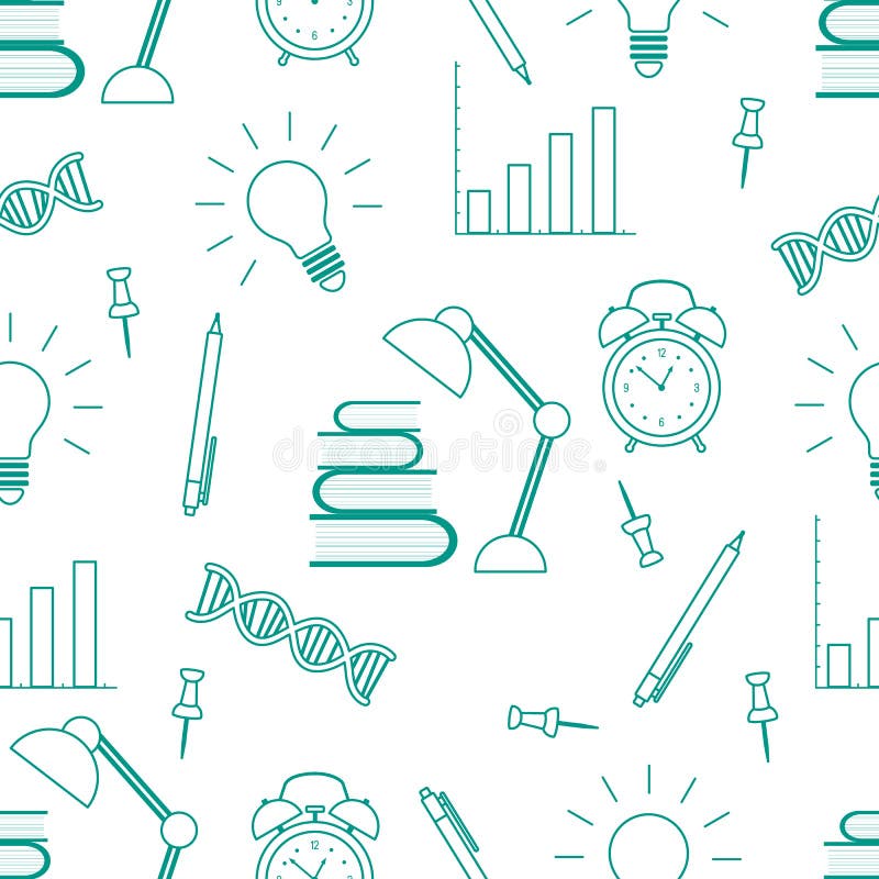 Vector Education Seamless Pattern Study Learning Stock Vector ...