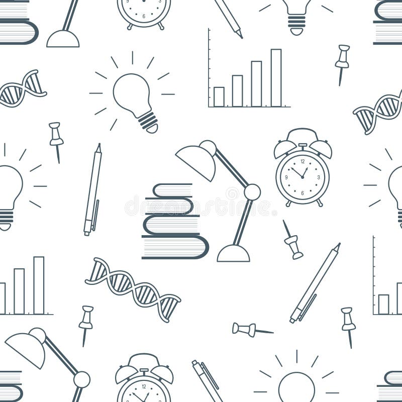 Vector Education Seamless Pattern Study Learning Stock Vector ...