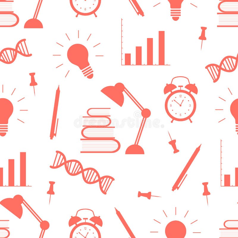 Vector Education Seamless Pattern Study Learning Stock Vector ...