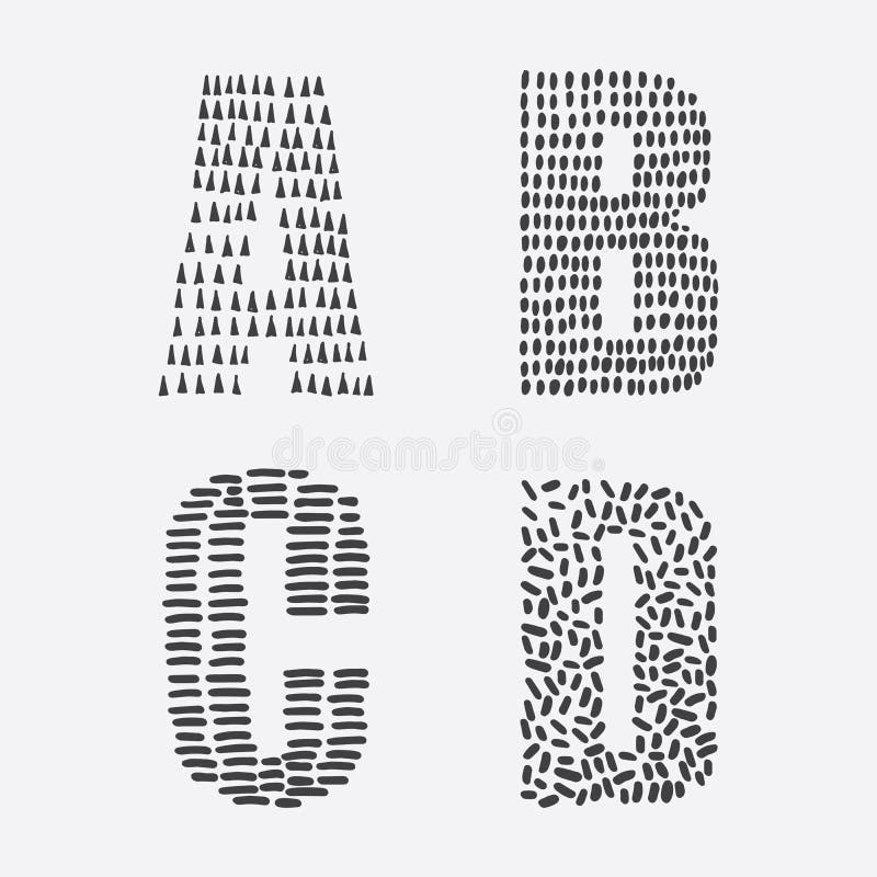 Vector Educational Set with Hand Drawn Letters Sequence from a To D ...