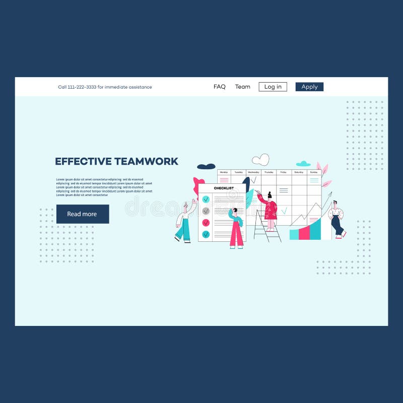 Vector Effective Team Work Poster Work Colleagues Stock Vector ...