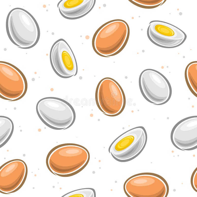 Vector Eggs Seamless Pattern Stock Vector - Illustration of natural, food: 263228364