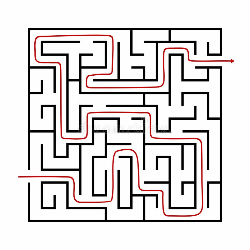 Vector El Ejemplo Del Laberinto O Del Laberinto Con La Flecha Ilustración del Vector ...