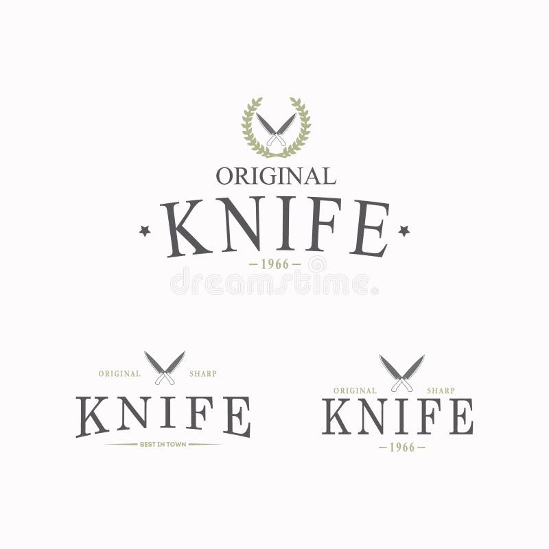 Vector El Logotipo Con Un Sistema De Cuchillos En Blanco Ilustración ...