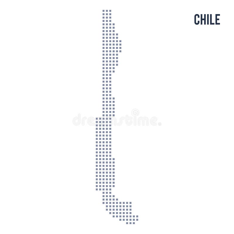 Mapa De Pixel De Chile El Vector Punteó El Mapa De Chile Aisló En El ...