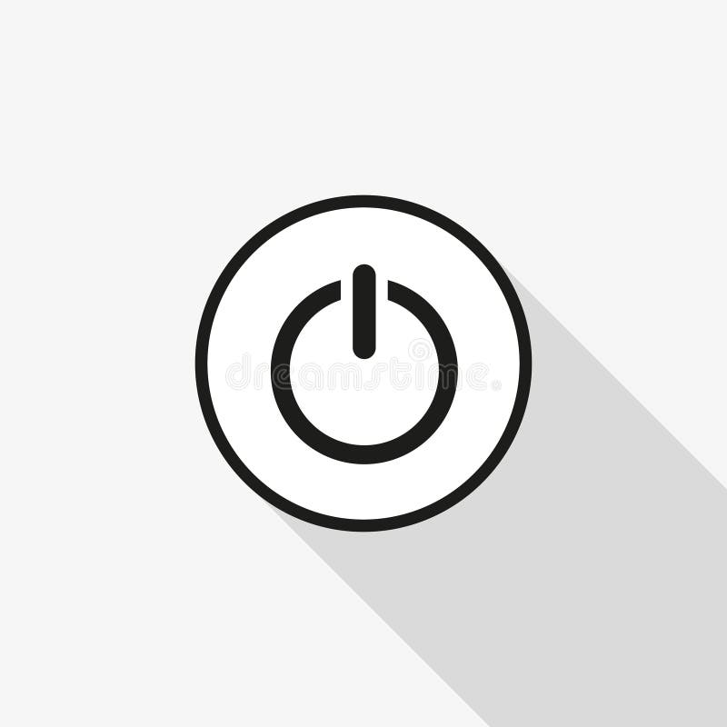 Vector El Poder Del Icono Con Una Sombra Larga En El Fondo Ilustración ...