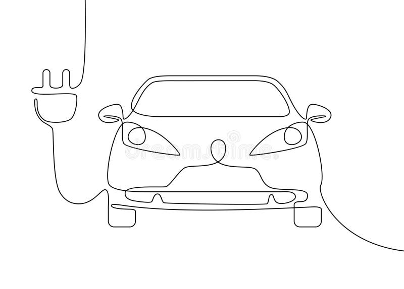 Vector electric car stock vector. Illustration of vector - 312206455