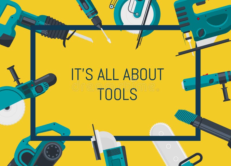 Vector with Electric Construction Tools Stock Vector - Illustration of ...