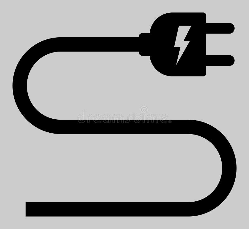 Vector Electric Cord Icon Illustration Stock Vector - Illustration of ...