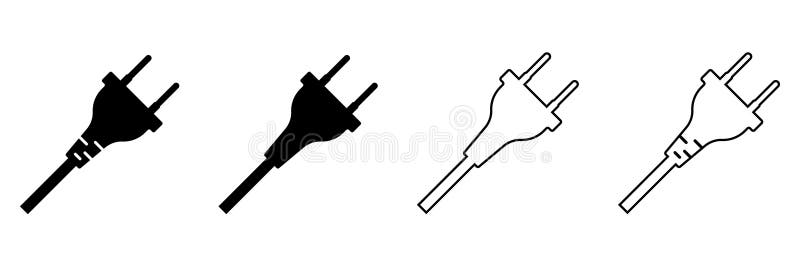 Vector Electric Plug Flat Icon Set. Vector Pictograph Style is a Flat ...