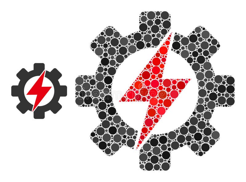 Vector Electrical Industry Collage of Small Circles Stock Vector ...