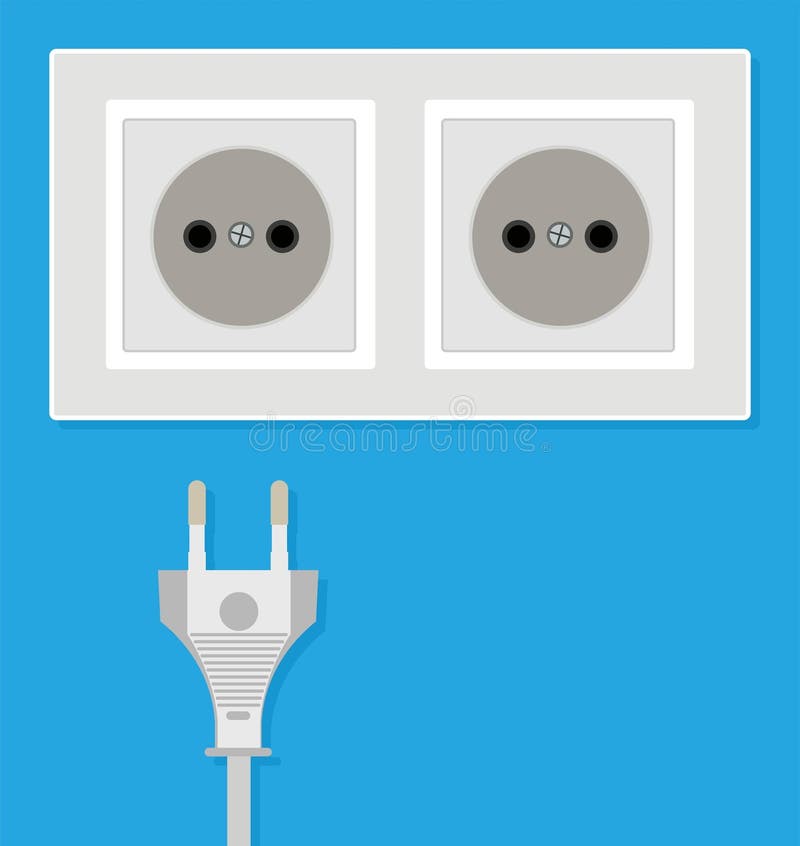 Vector Electrical Plug and Electric Wall Socket Stock Illustration ...