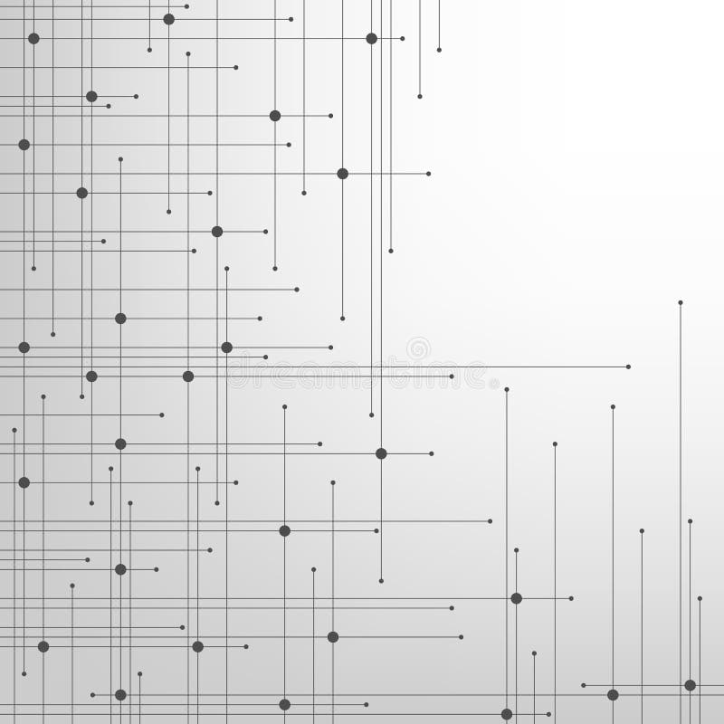 Vector Electronic Circuit Design on a Gray Background. Stock Vector ...