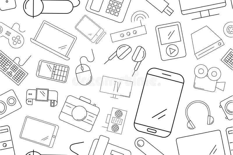 Vector Electronic and Device Pattern. Electronic and Device Seamless ... Vector Electronic and Device Pattern. Electronic and Device Seamless ...