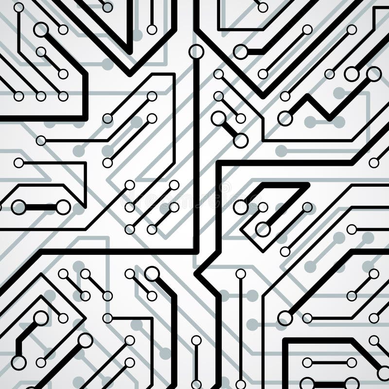 Vector Electronic Pattern with Microchip Scheme, Circuit Board H Stock ...