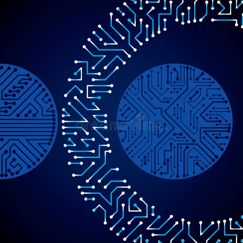 Vector Electronic Pattern with Microchip Scheme, Luminescent Cir Stock ...