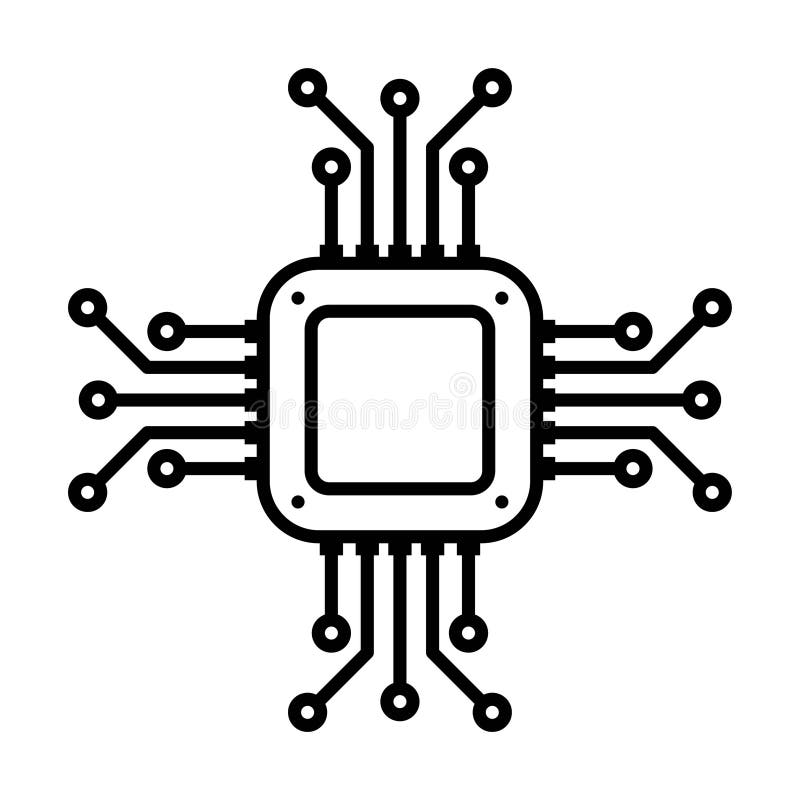 Vector Electronic Processor Chip Icon Stock Vector - Illustration of ...