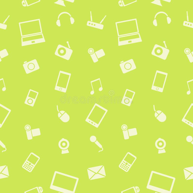 Vector Electronics Gadget Seamless Pattern. Stock Vector - Illustration ...