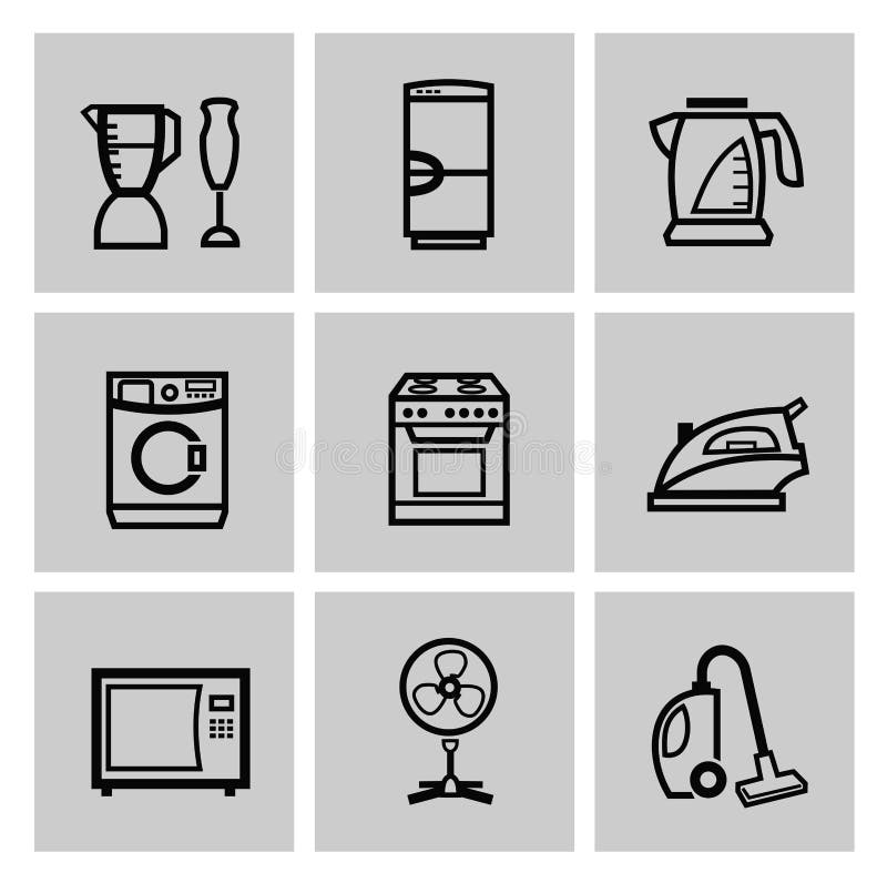 Vector Electronics Icon Set Stock Vector - Illustration of technology ...