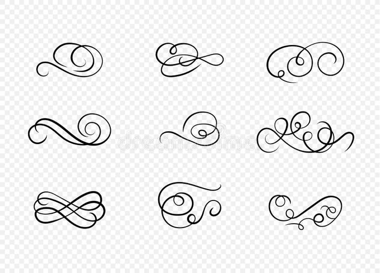 Filigree Line Transparent Background Stock Illustrations – 292 Filigree ...