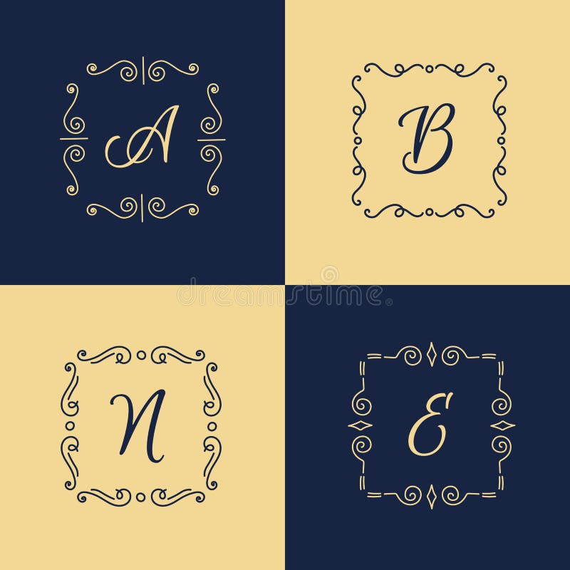 Vector Elegant Monogram Logo. Trendy Thin Letter Stock Vector ...