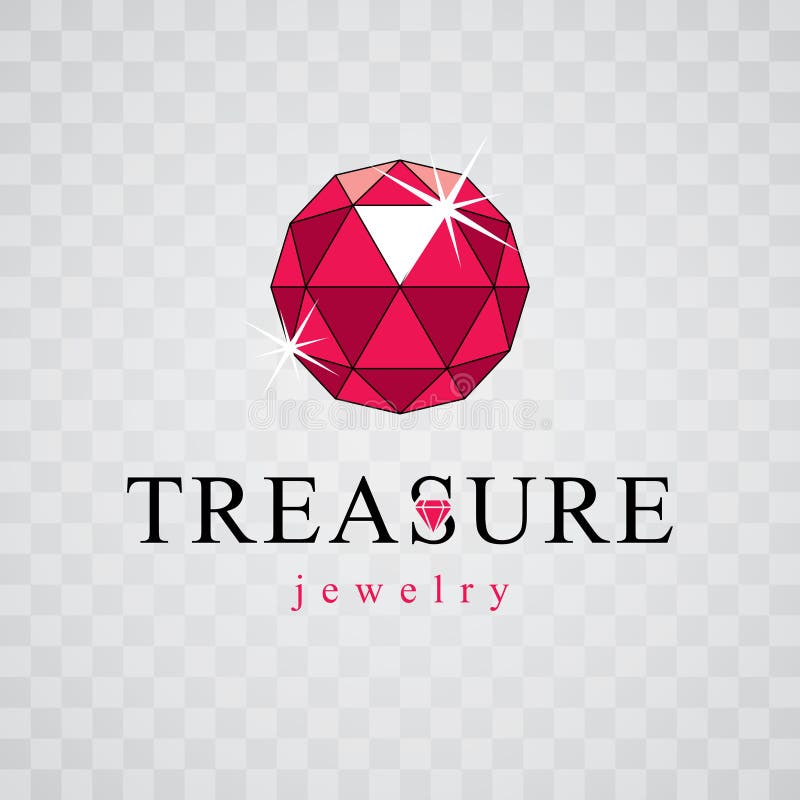 Vector Elegant Sparkling Gem. Faceted Gemstone Sign Emblem. Stock ...