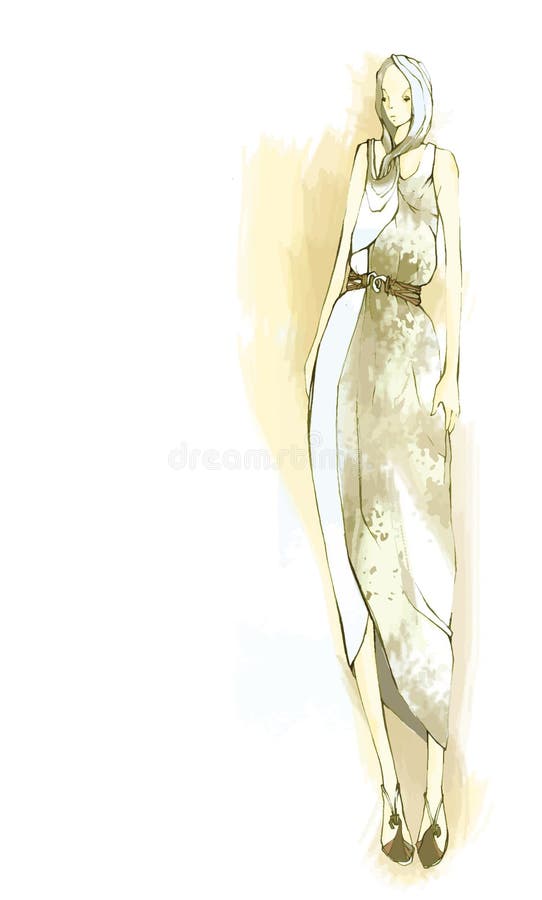 Vector Elegant, Stylized Fashion Models Illustration Stock Vector ...