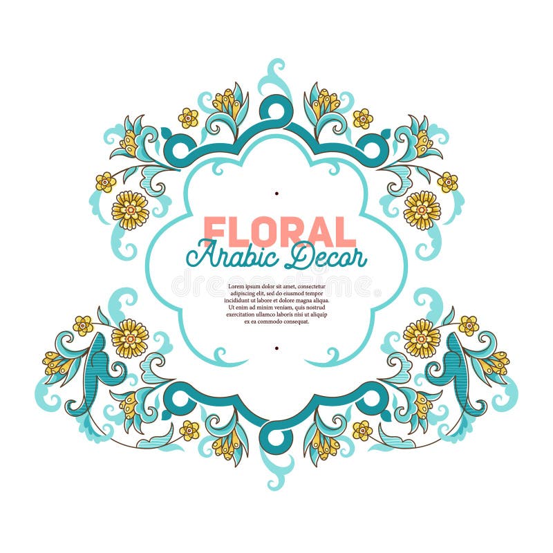 Vector Element, Arabesque, Floral Pattern for Design Template. Luxury ...