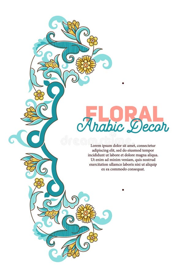 Vector Element, Arabesque, Floral Pattern for Design Template. Luxury ...