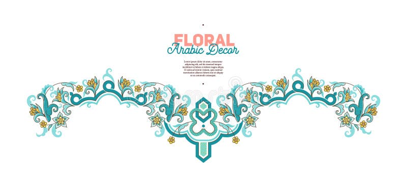 Vector Element, Arabesque, Floral Pattern for Design Template. Luxury ...