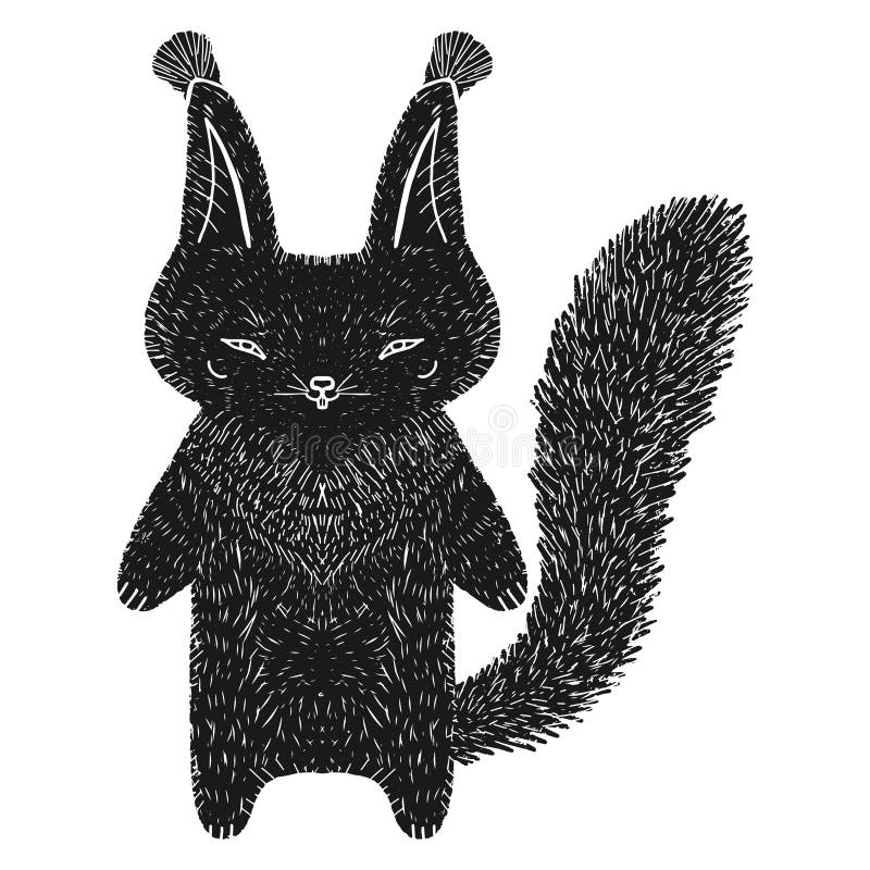 Linocut Squirrel Stock Illustrations – 33 Linocut Squirrel Stock ...
