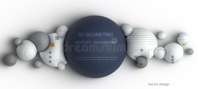 Vector, Illustration Abstract Element with Dynamic 3d Shape, Gradient ...