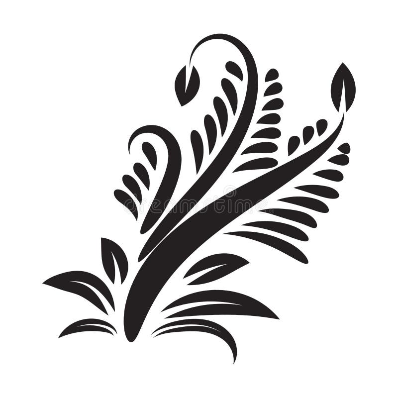 Vector Element Floral Motifs. Floral Ornamental. Vector Line Art Flower ...