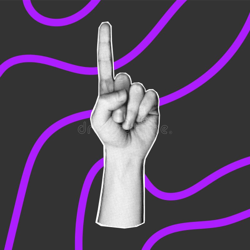 Hand Gesture with One Finger, Counting by Bending Fingers. Pop Art ...