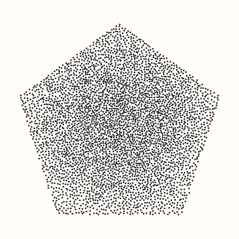 Vector Element in Retro Style, Black Pentagon on a Light Background ...