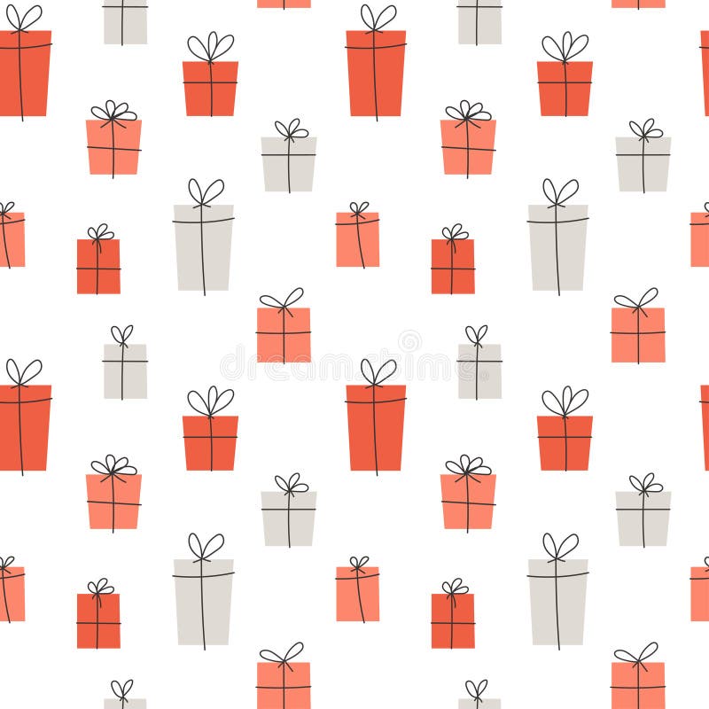 Vector Element of Seamless Pattern. Gift Box with Ribbon . Template for ...