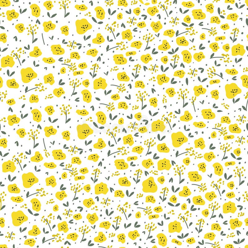 Element of Seamless Pattern. Little Yellow Flowers Print. Vector ...